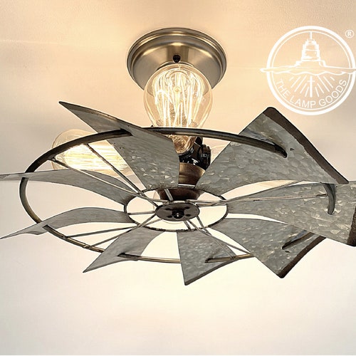 Farmhouse Windmill Chandelier Semi Flush Light Fixture - Etsy