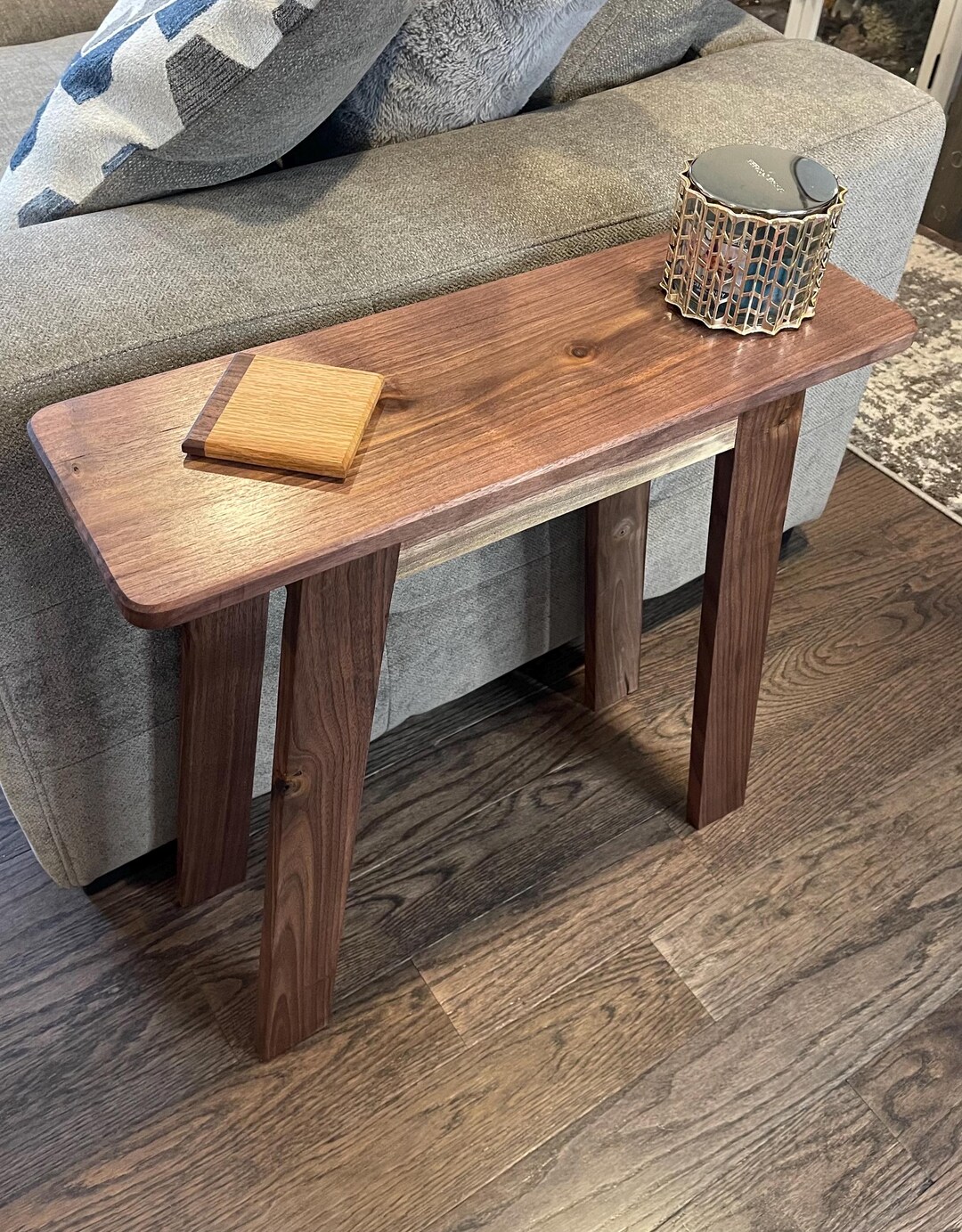 The Z Table: Narrow End Table, Hardwood Side Table, Skinny Side Tables ...