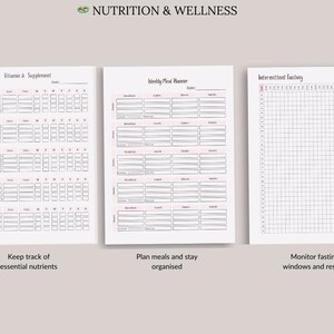 Printable Fitness Planner Bundle, Workout Journal, Wellness Tracker ...
