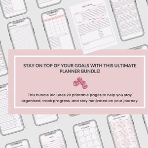 Printable Fitness Planner Bundle, Workout Journal, Wellness Tracker ...