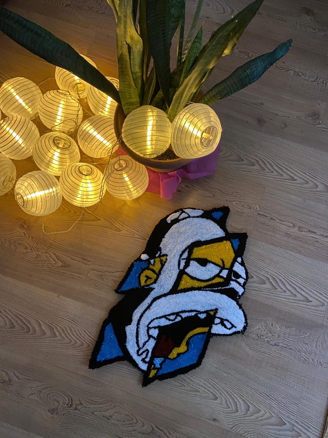 Handmade Trippy Homer Simpson Rug Unique Tufted Cartoon Floor Art - Etsy