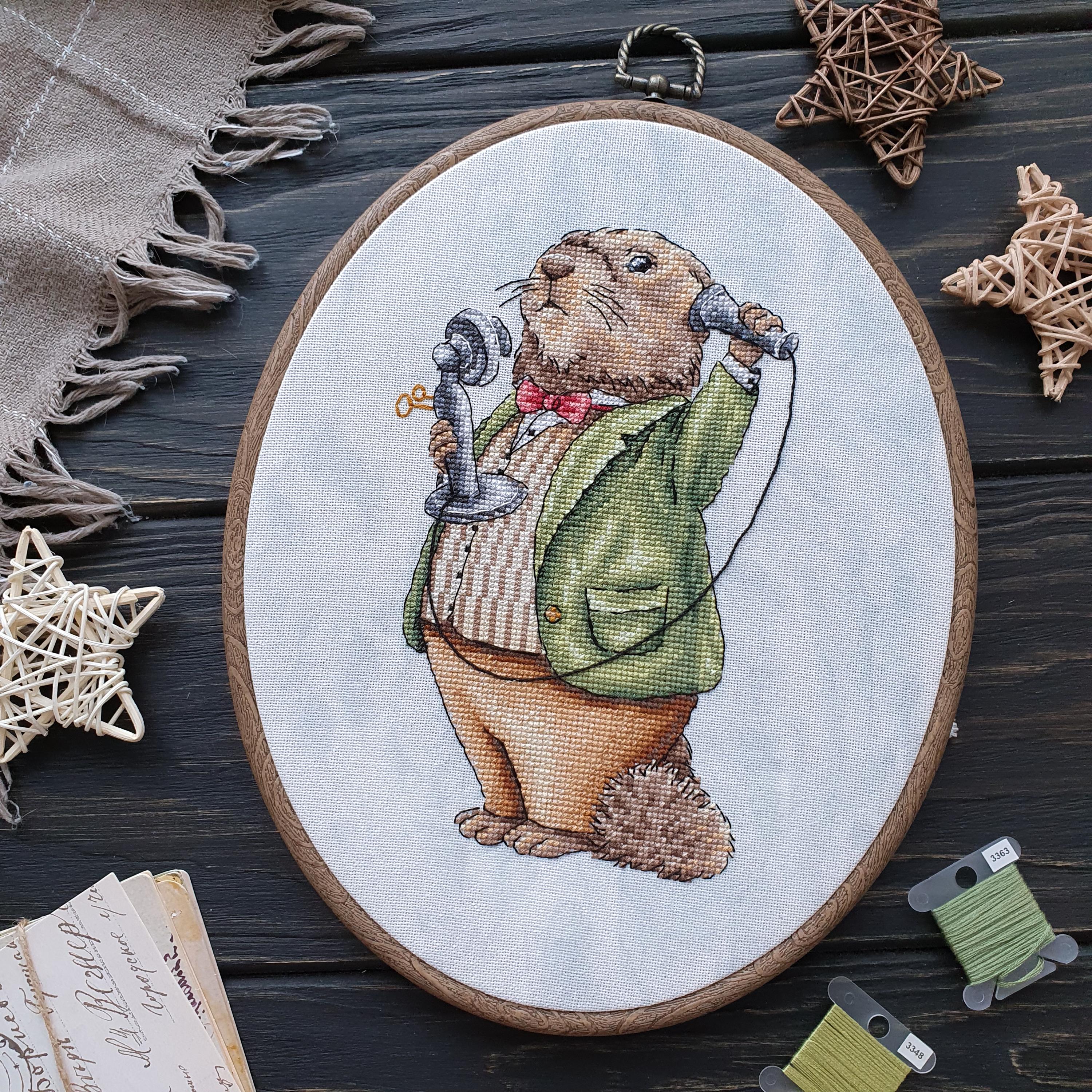 Marmot Cross Stitch Pattern Instant Download Pdf, Beaver Vintage DIY ...