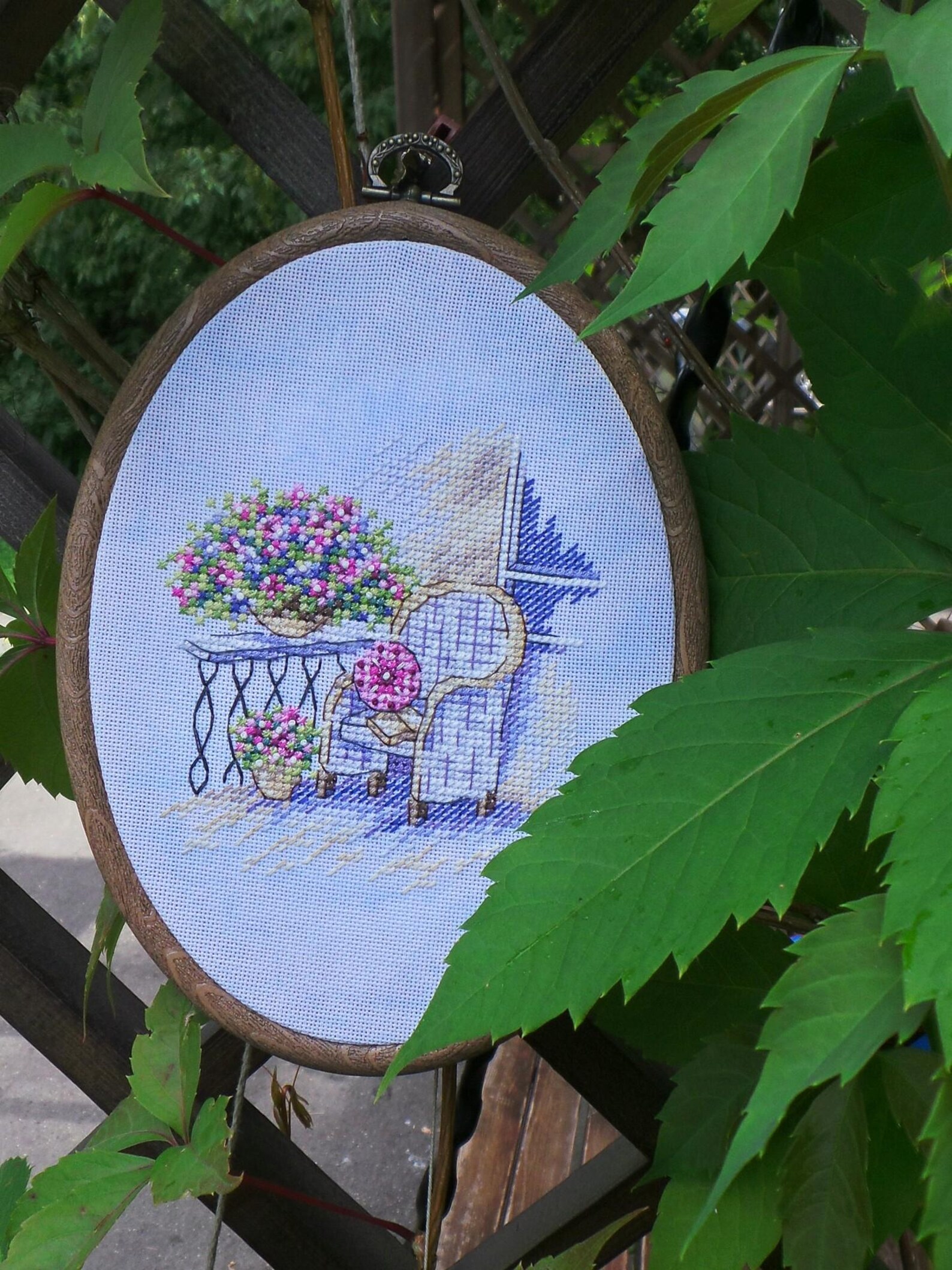 Floral Porch Chair Cross Stitch Pattern – Cottagecore Embroidery (PDF ...