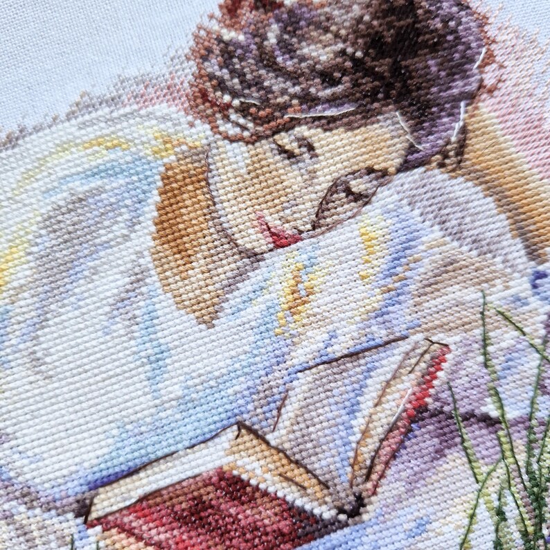 Woman Reading Cross Stitch Pattern PDF - Girl With Book Cross Stitch ...
