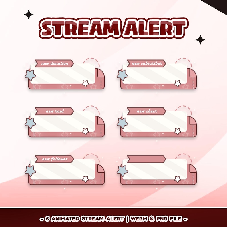 Flying Paper Animated Stream Alerts – Soft Pink Pastel Kawaii Animated ...
