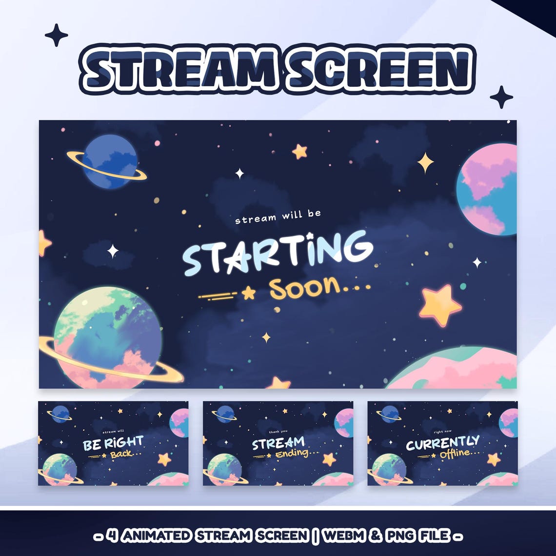 Cosmic Dreams Animated Stream Overlay Package for Twitch and OBS ...