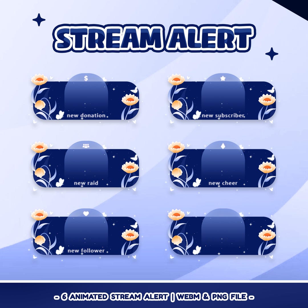 Midnight Garden Animated Stream Alerts, Elegant Night Garden Theme ...