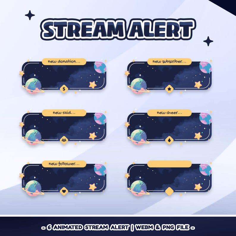 Cosmic Dreams Animated Stream Overlay Package for Twitch and OBS ...
