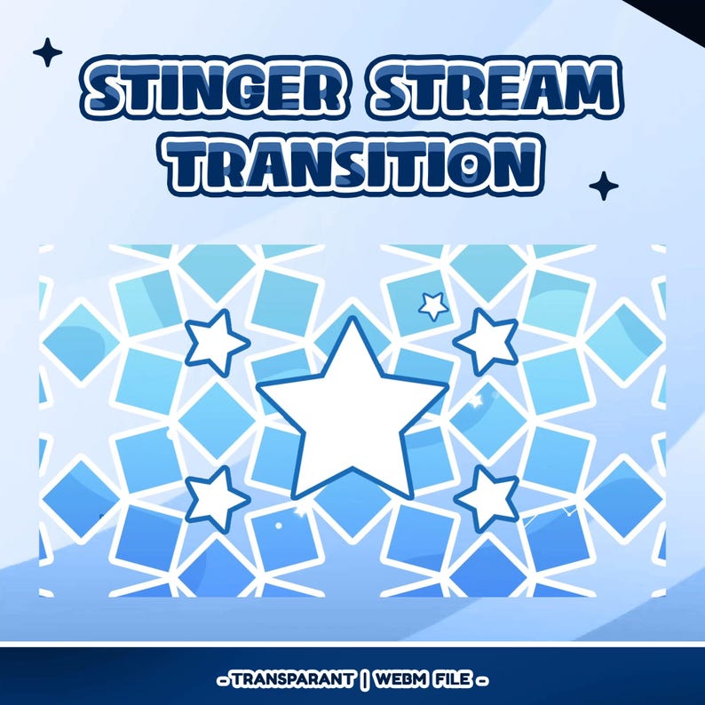 Blue Star Animated Stream Overlay Pack for Twitch Kick Youtube – Cute ...