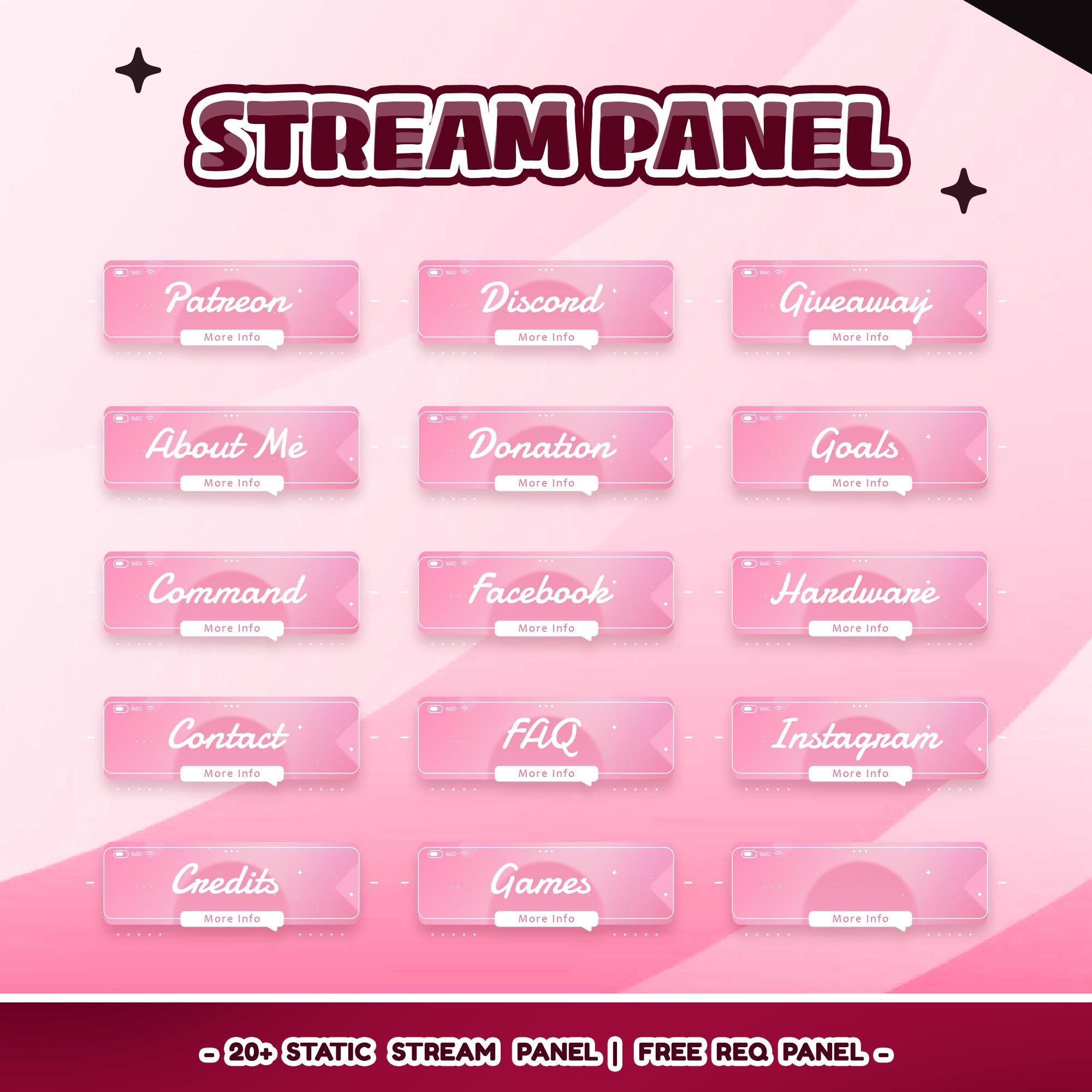 Pinkstream Pop Animated Stream Overlay Pack for Twitch Kick Youtube ...