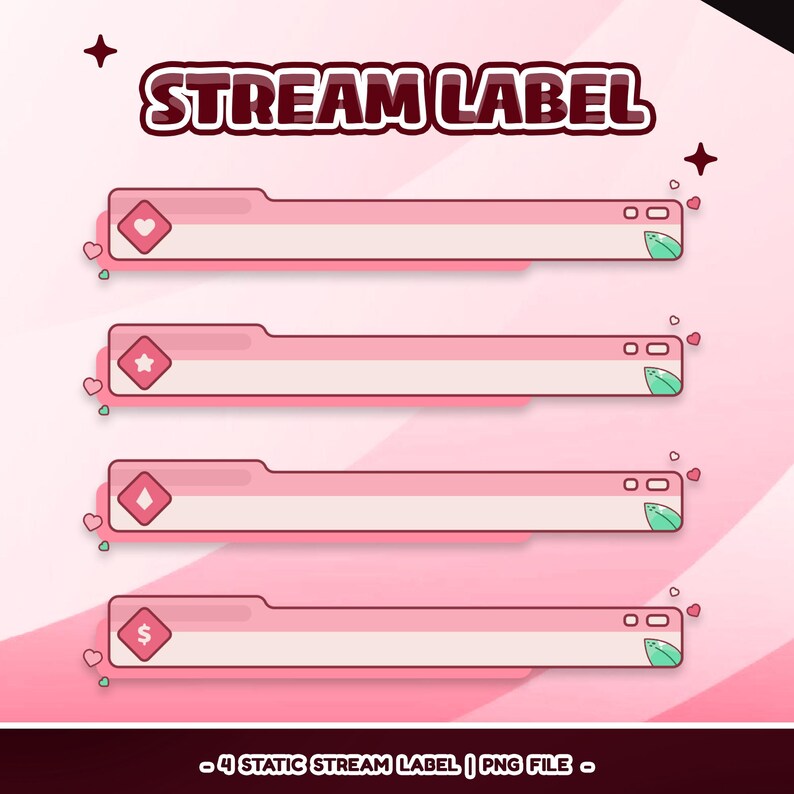 Kawaii UI Animated Stream Overlay Package for Twitch OBS, Cute Desktop ...