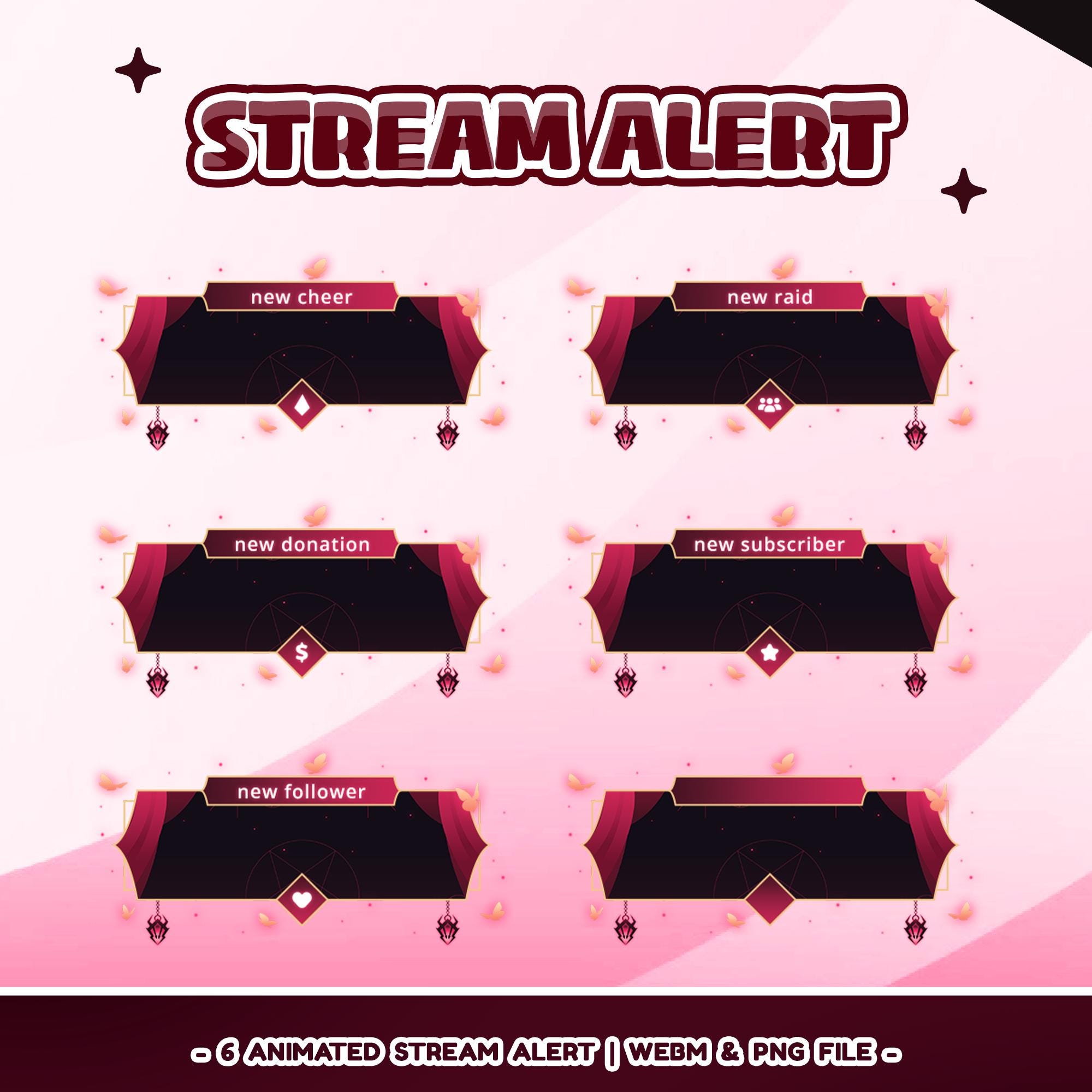 Gothic Glow Animated Stream Pack for Twitch Kick Youtube, Whimsical ...