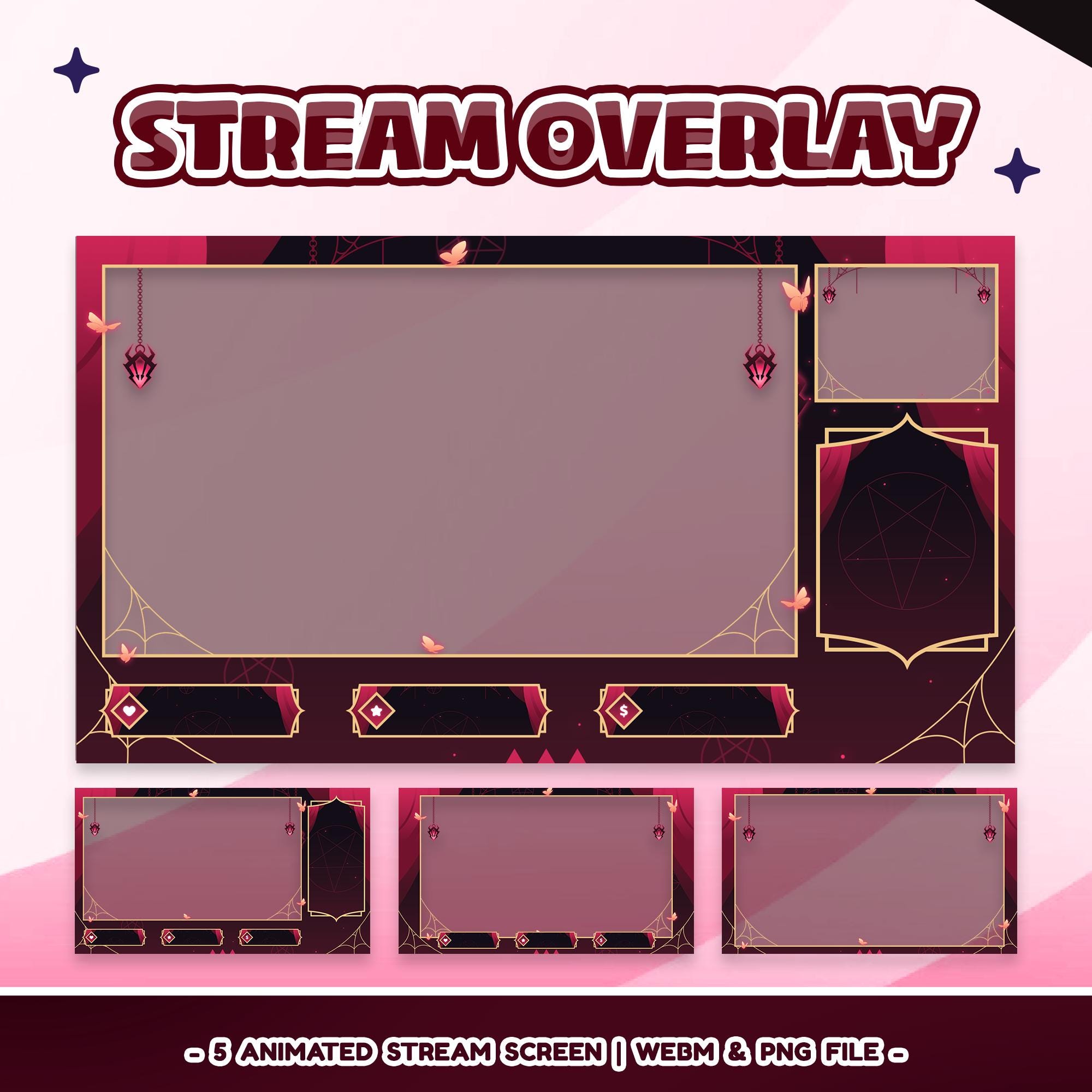 Gothic Glow Animated Stream Pack for Twitch Kick Youtube, Whimsical ...