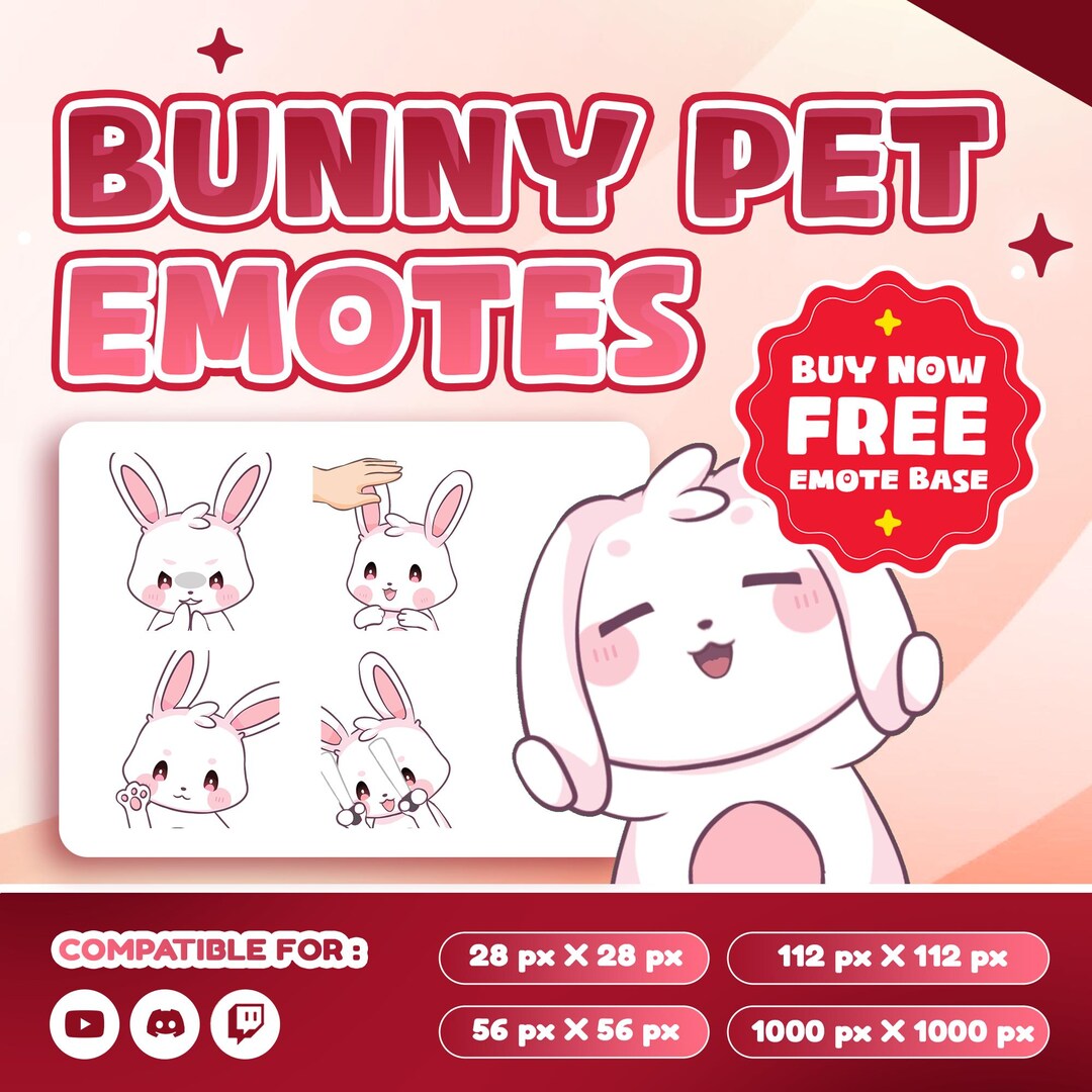 Bunny Twitch Animated Emotes, Cute Pet Emotes, Animal Vtuber Emotes ...