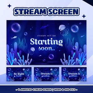 Deep Sea Glow Animated Stream Pack for Twitch Kick Youtube, Underwater ...