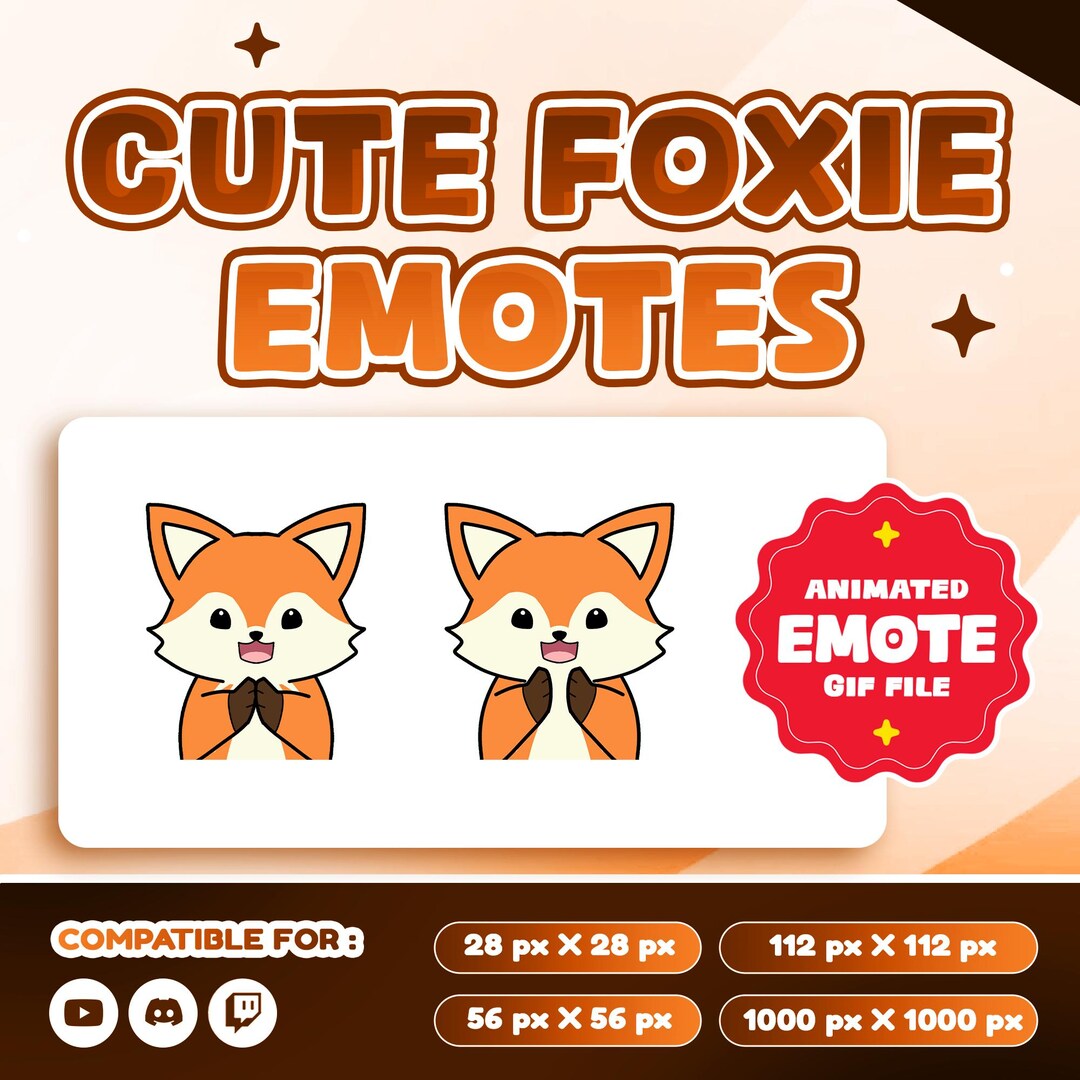 Cute Animated Fox Emotes GIF, Twitch Vtuber Emotes, Animal Sub Emote ...