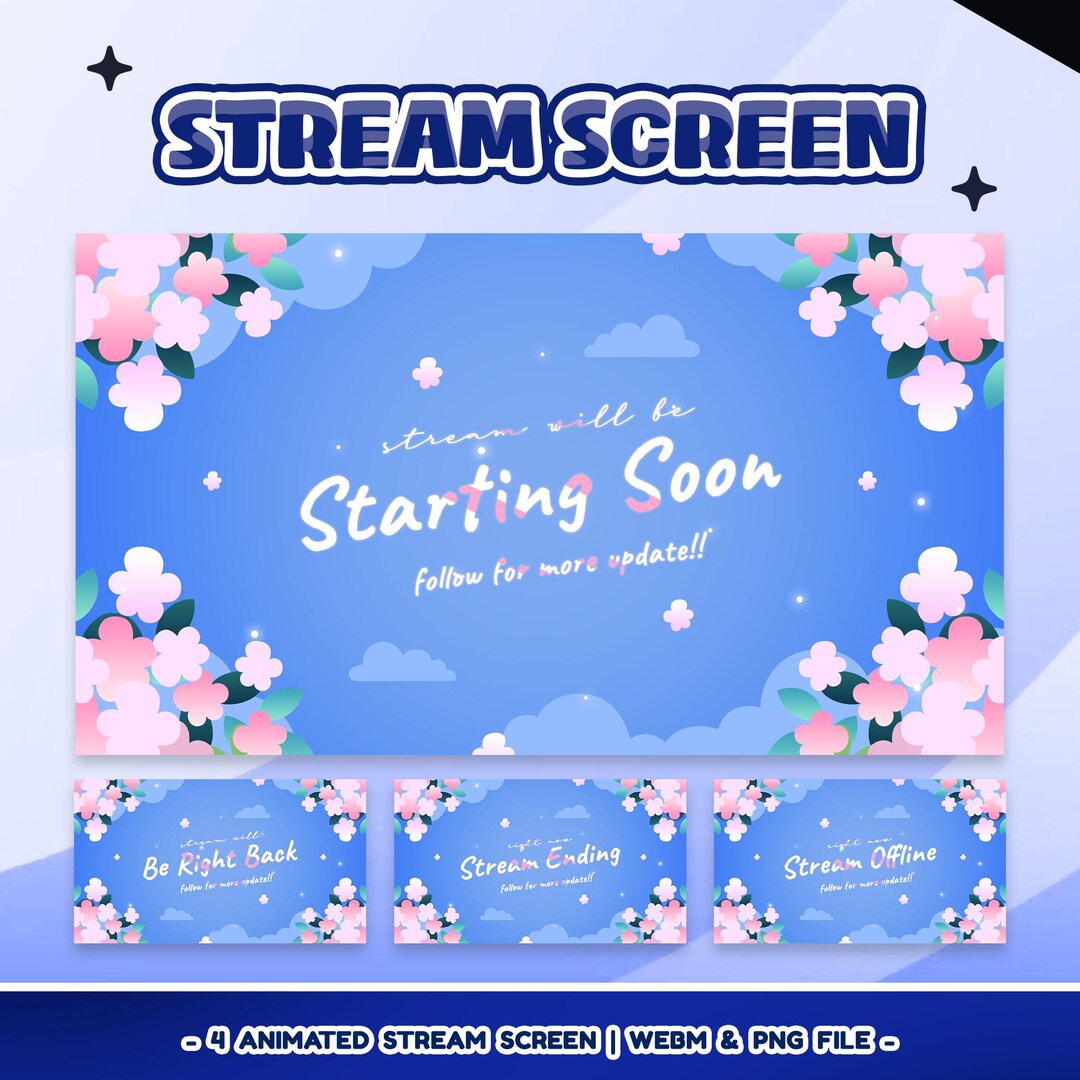 Blossom Pastel Animated Stream Screens for Twitch Kick Youtube – Light ...