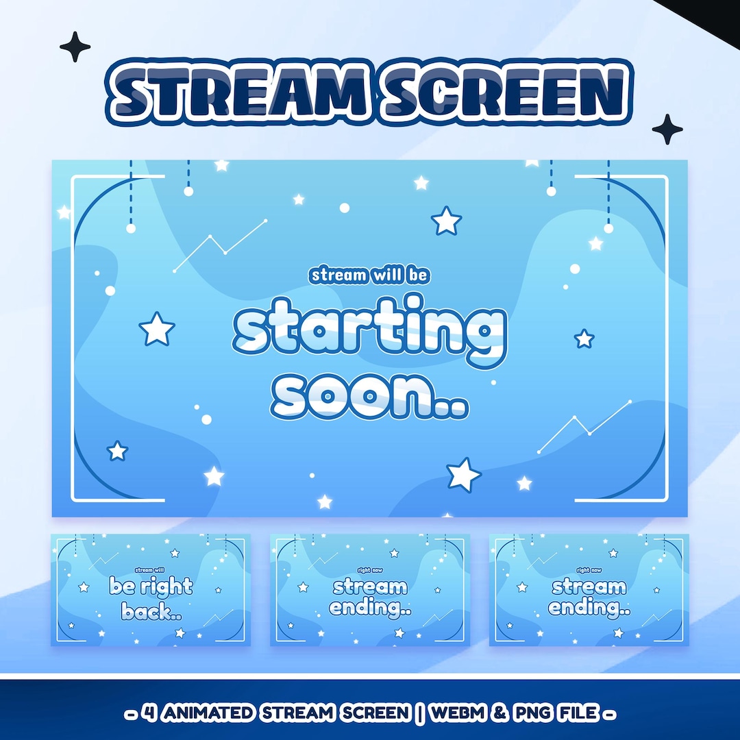 Blue Star Animated Stream Screens for Twitch Kick Youtube – Starting ...