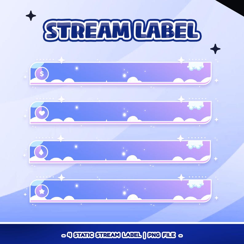 Pastel Sky Animated Stream Overlay Pack for Twitch Kick Youtube – Cute ...