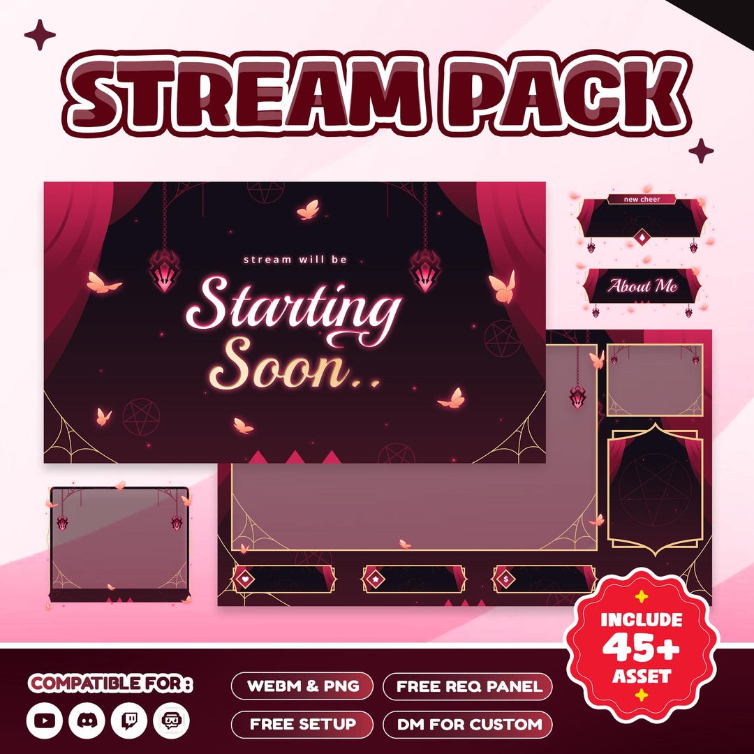 Gothic Glow Animated Stream Pack for Twitch Kick Youtube, Whimsical ...