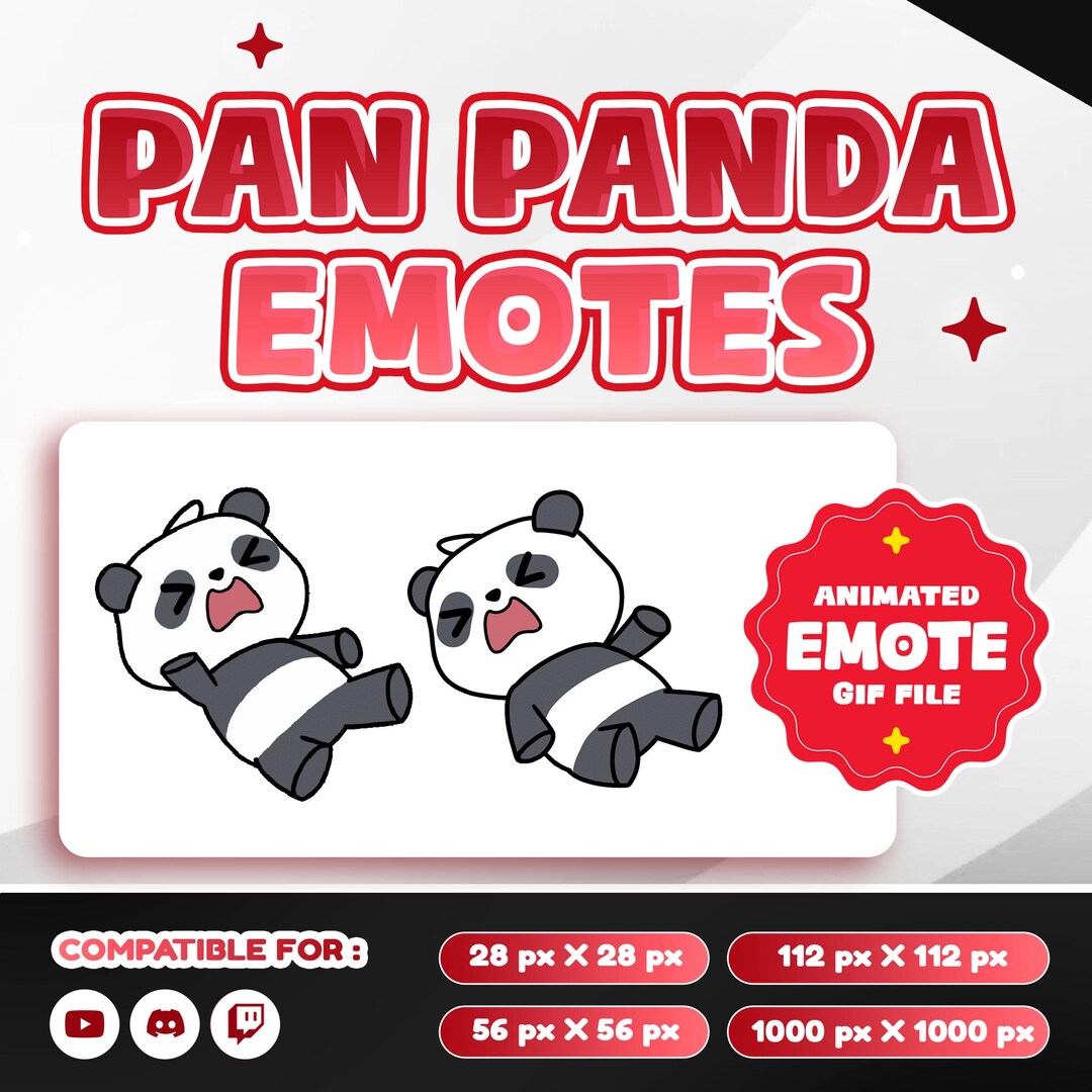 Animated Angry Panda Emote GIF, Cute Kawaii Black White Vtuber Rage Cry ...