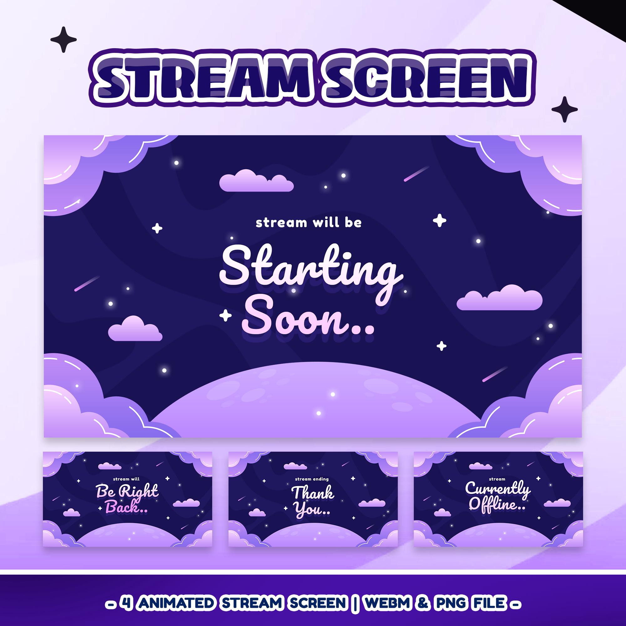 Pastel Planet Animated Stream Screens for Twitch Youtube Kick OBS ...