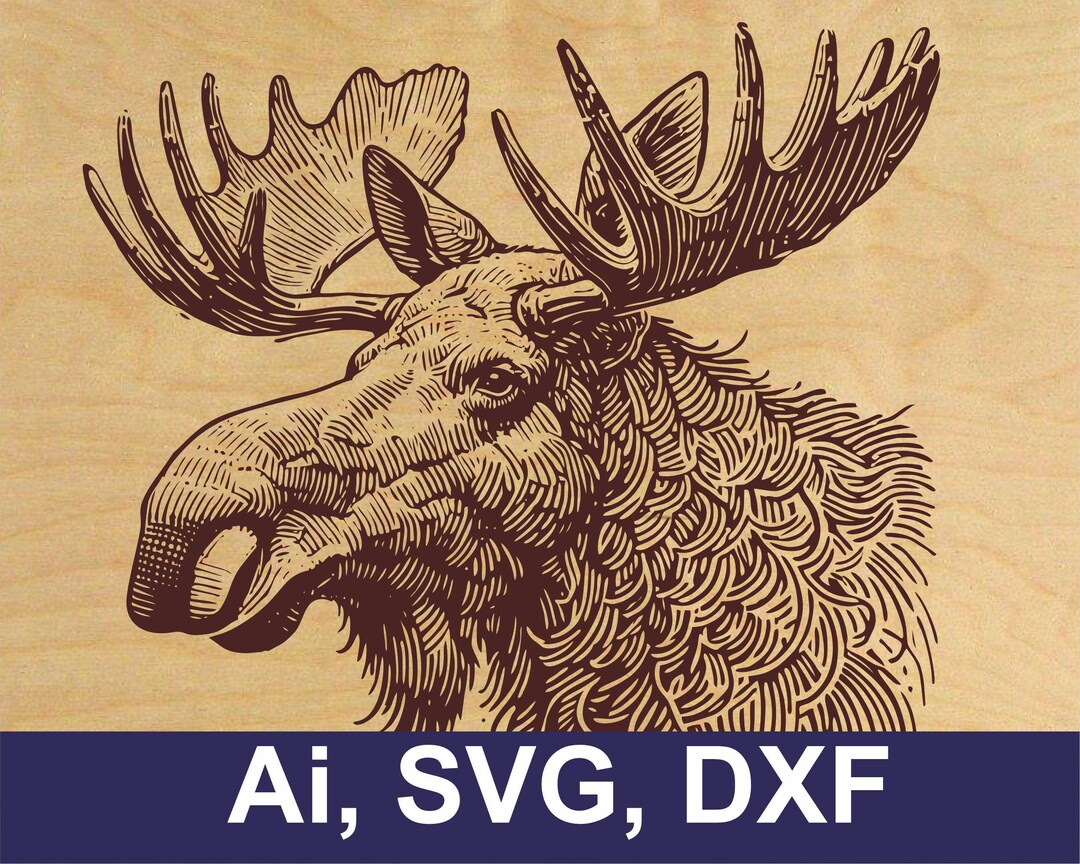 Moose Ai, Moose Eps, Moose Png, Laser Engraving, Moose Vector, Moose ...