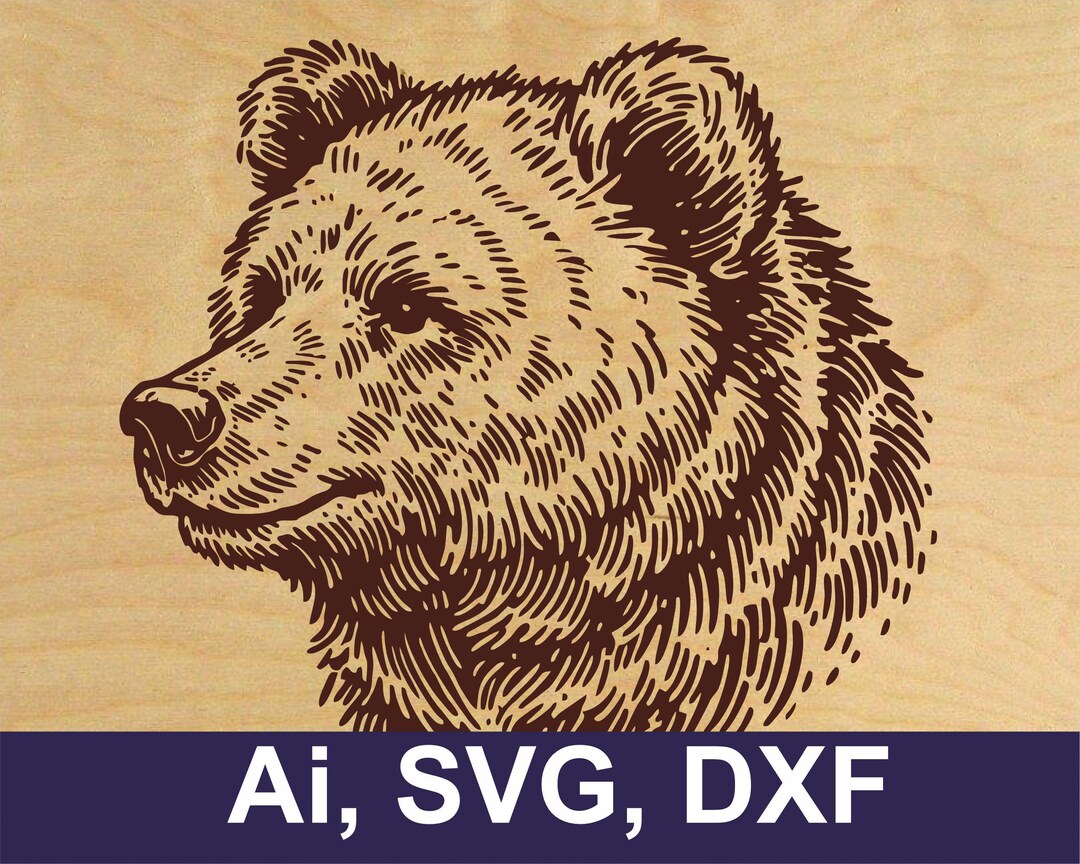 Bear Svg, Bear Eps, Bear Png, Wood Project, Laser Engraving, Bear Head ...