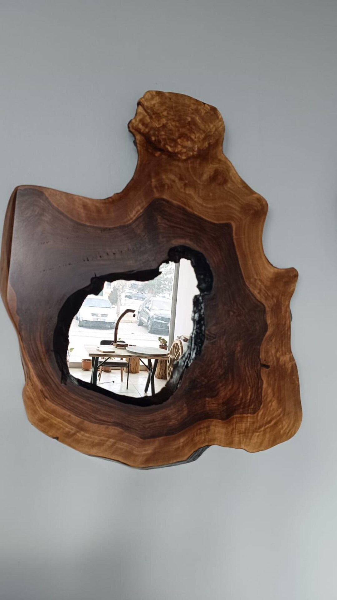 Wood Decor,live Edge, Walnut Frame Mirror,mirror Design,fun Mirrors ...