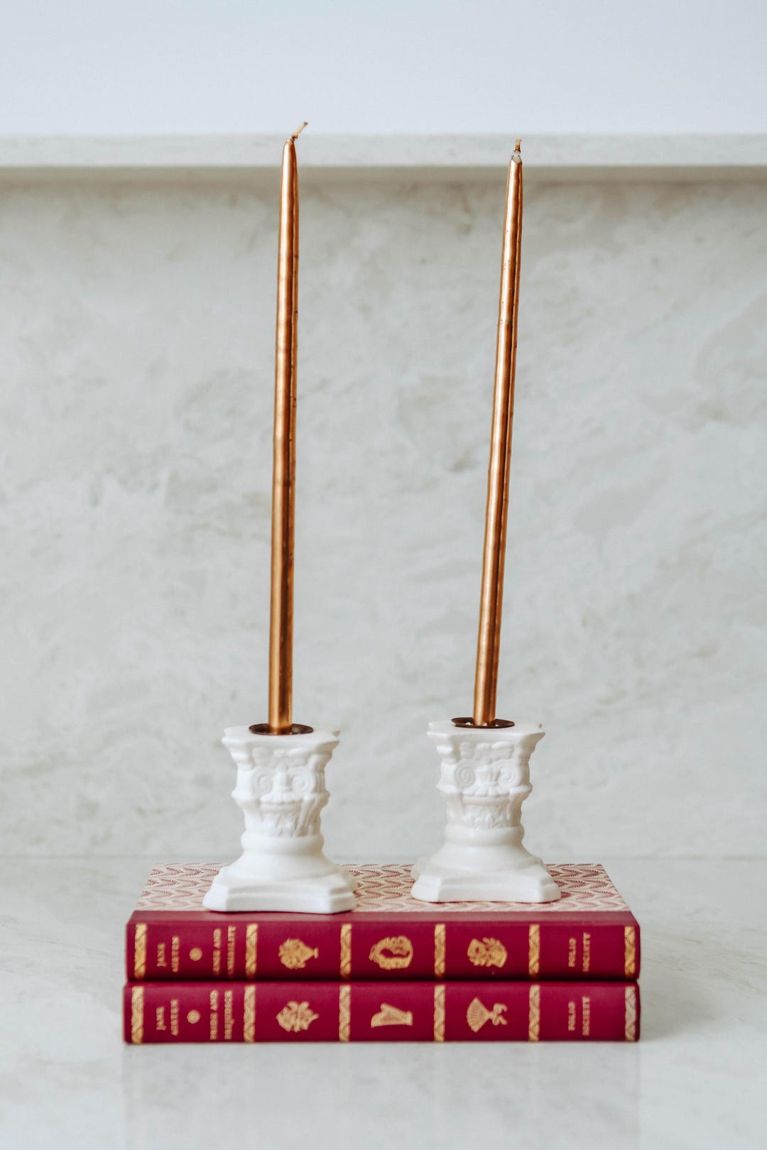 Column Pillar Greek Vintage White Ceramic Candle Stick Holders - Etsy