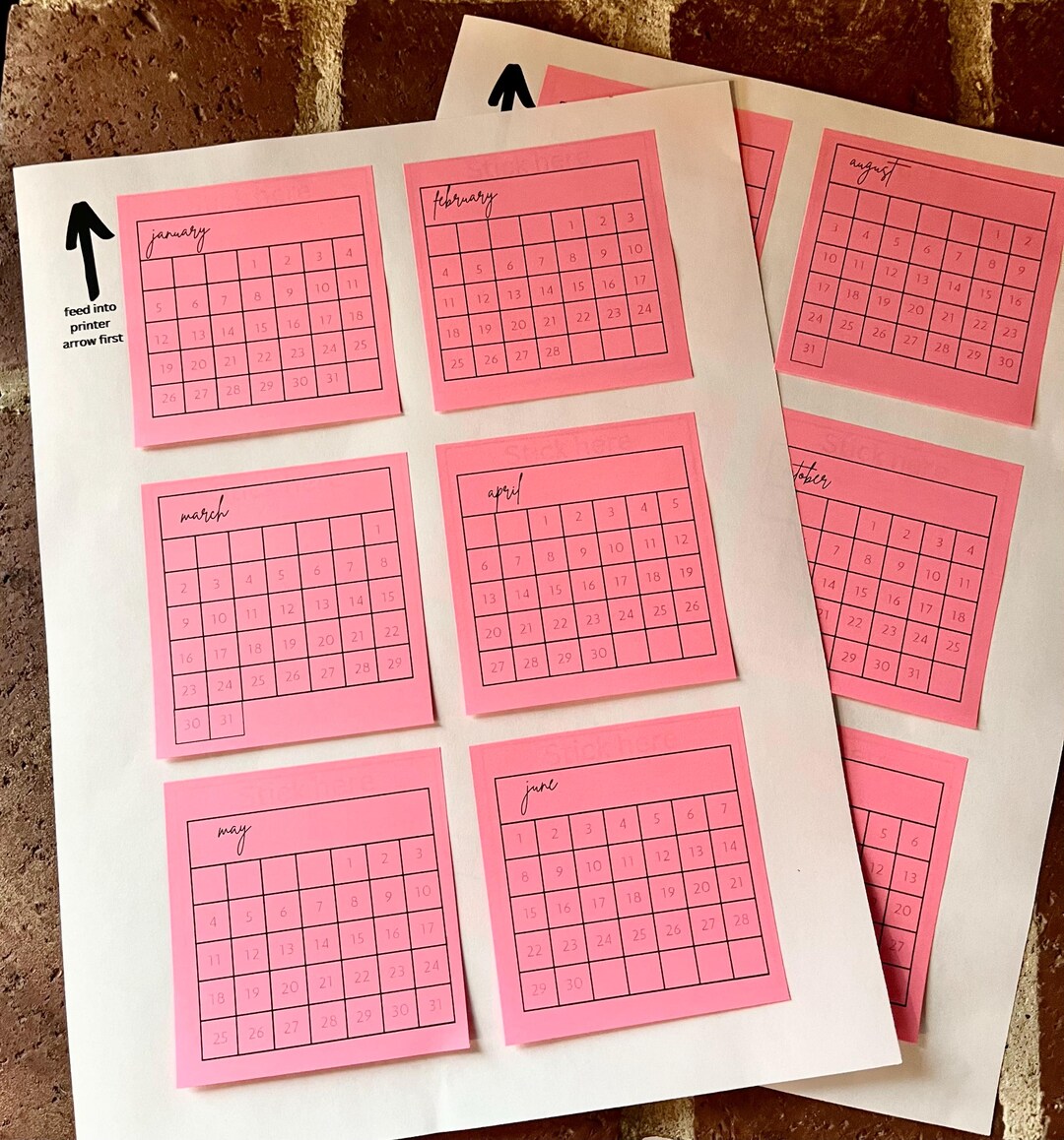 Printable Sticky Note Calendar, Habit Tracker, Monthly Habit Tracker ...