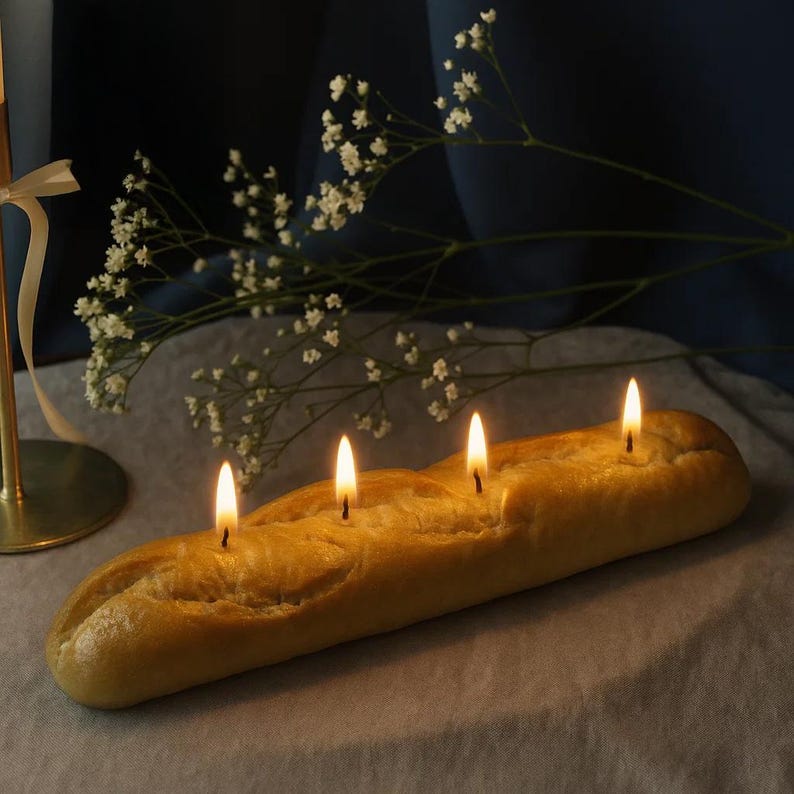 Realistic Baguette Candle Handmade Bread Loaf - Scented or Unscented - Etsy