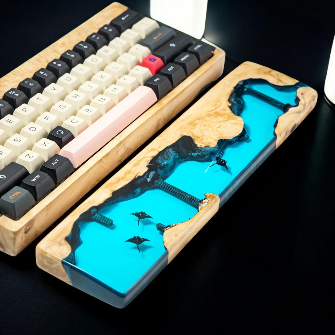 Handmade Gift, Custom Keyboard Wrist Rest, Custom Wooden Resin Wrist ...