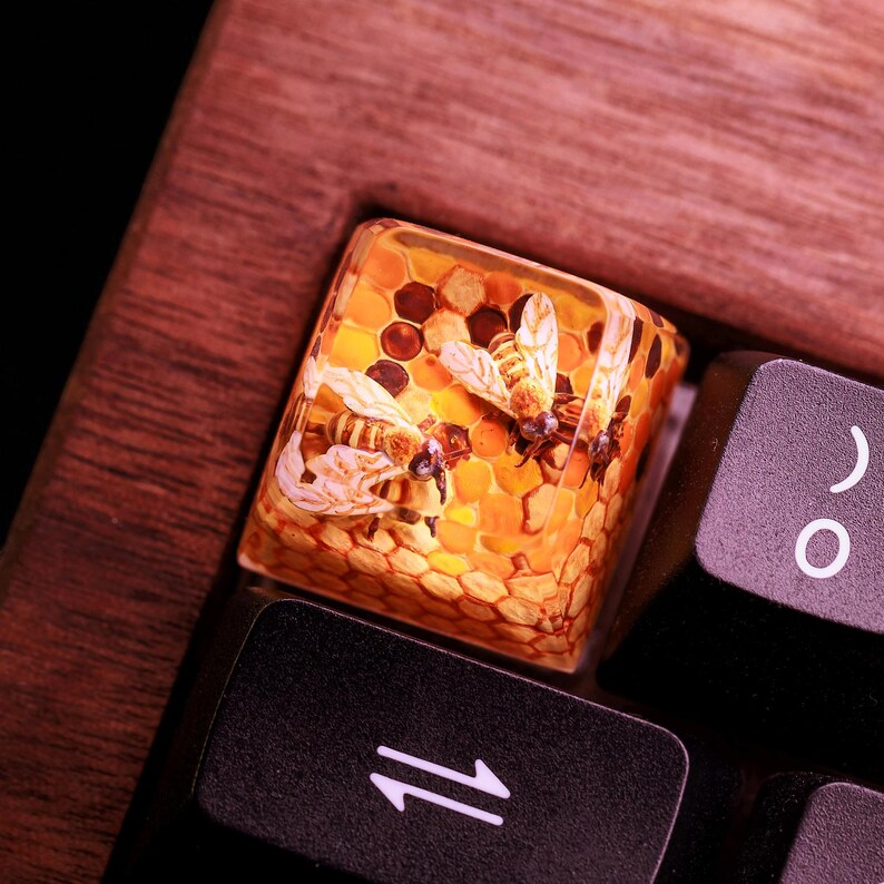 Kawaii Honey Bee Artisan Keycap: SA Profile, Cherry MX - Etsy
