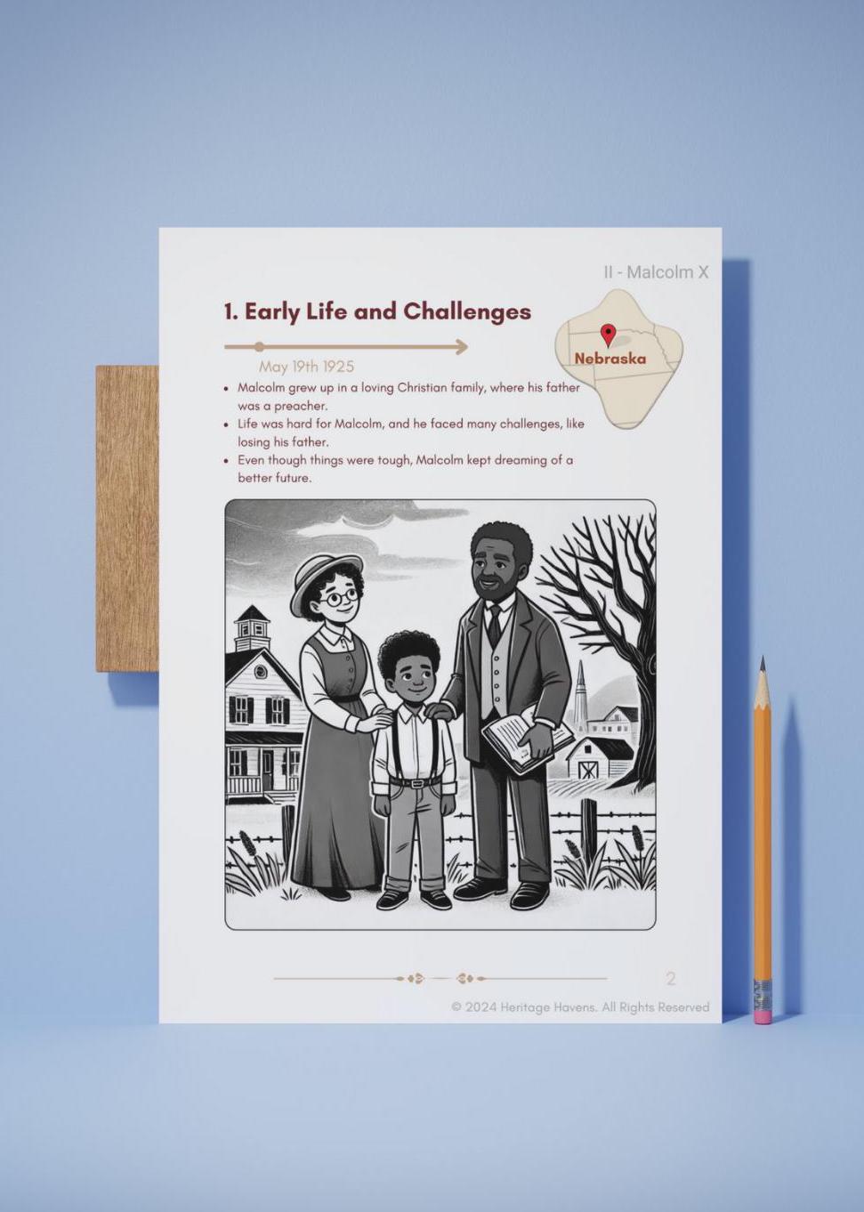 Malcolm X Coloring Book, Black History Coloring Pages, Black Leaders ...