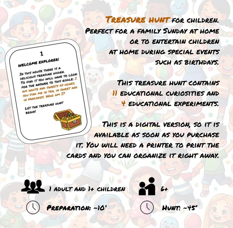 Educational Treasure Hunt for Children at Home 4 Experiments digital ...