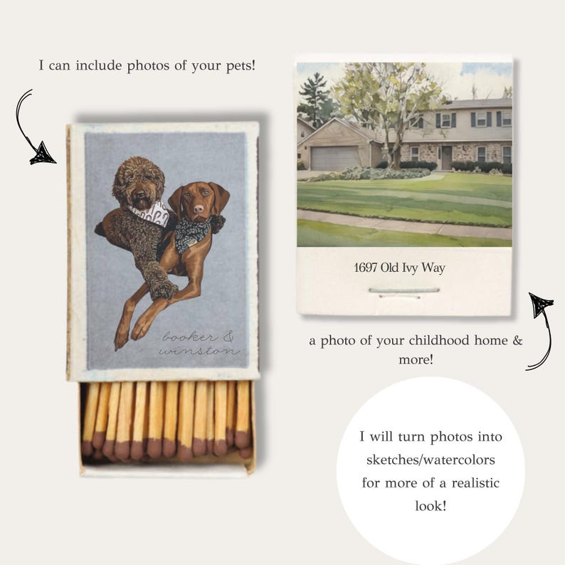 CUSTOM MATCHBOOK ART | Personalized Matchbox Poster | Digital Print ...