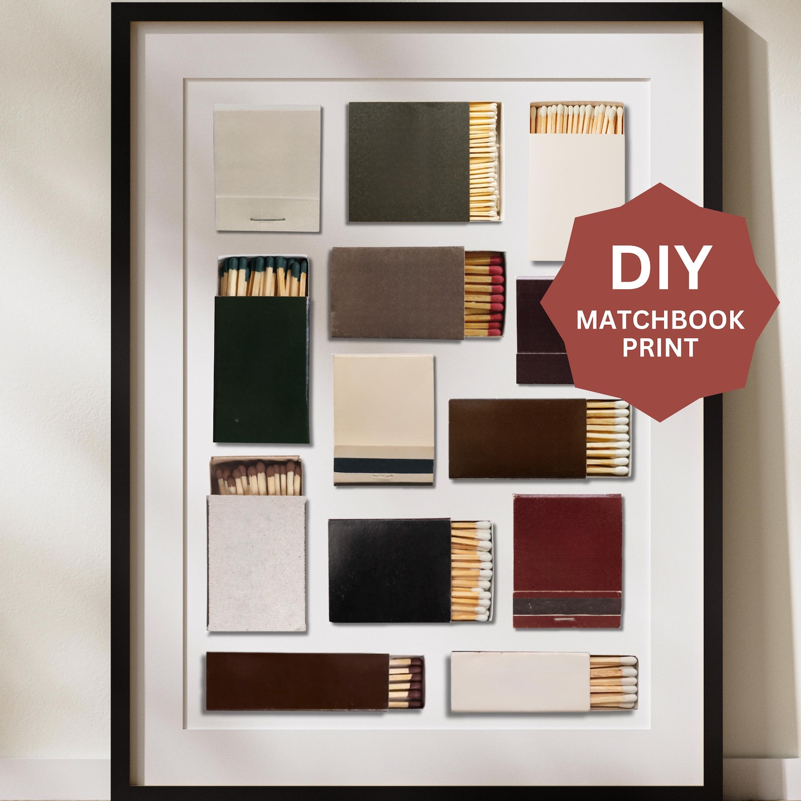MATCHBOOK Poster Template | Neutral Matchbook Art Canva Template ...