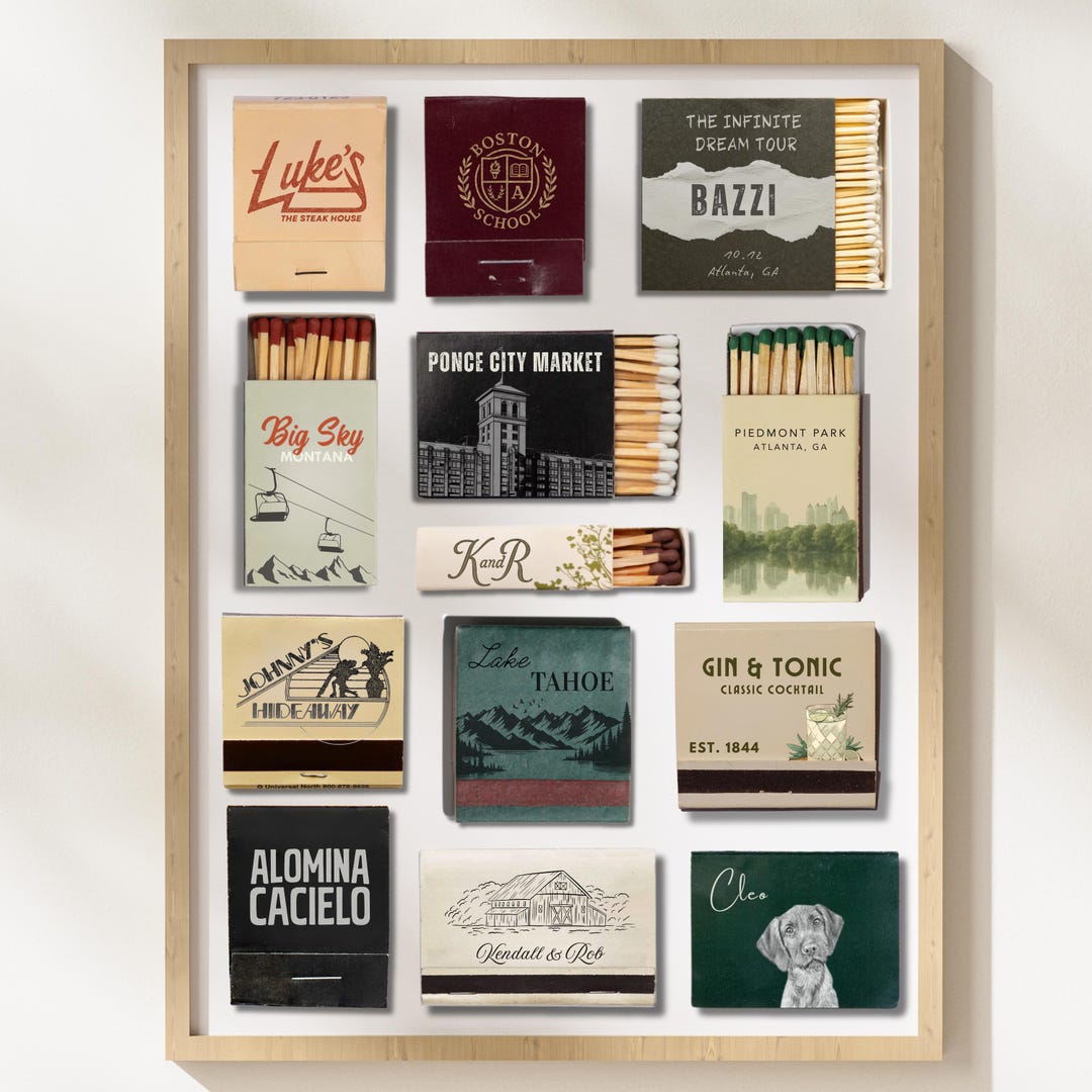 CUSTOM MATCHBOOK ART | Personalized Matchbox Poster | Digital Print ...