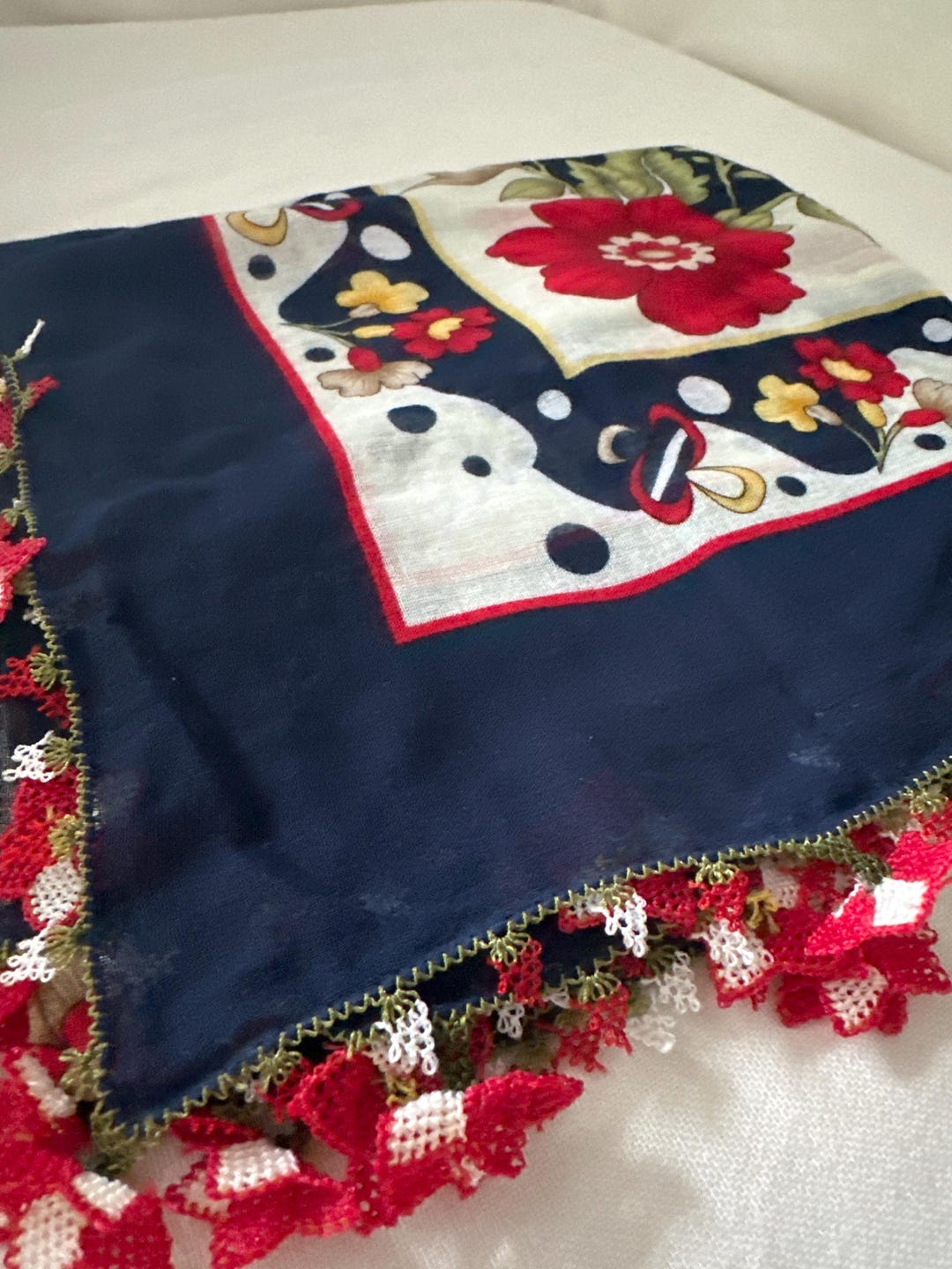 Turkish Headscarf With Floral Motifs - Etsy