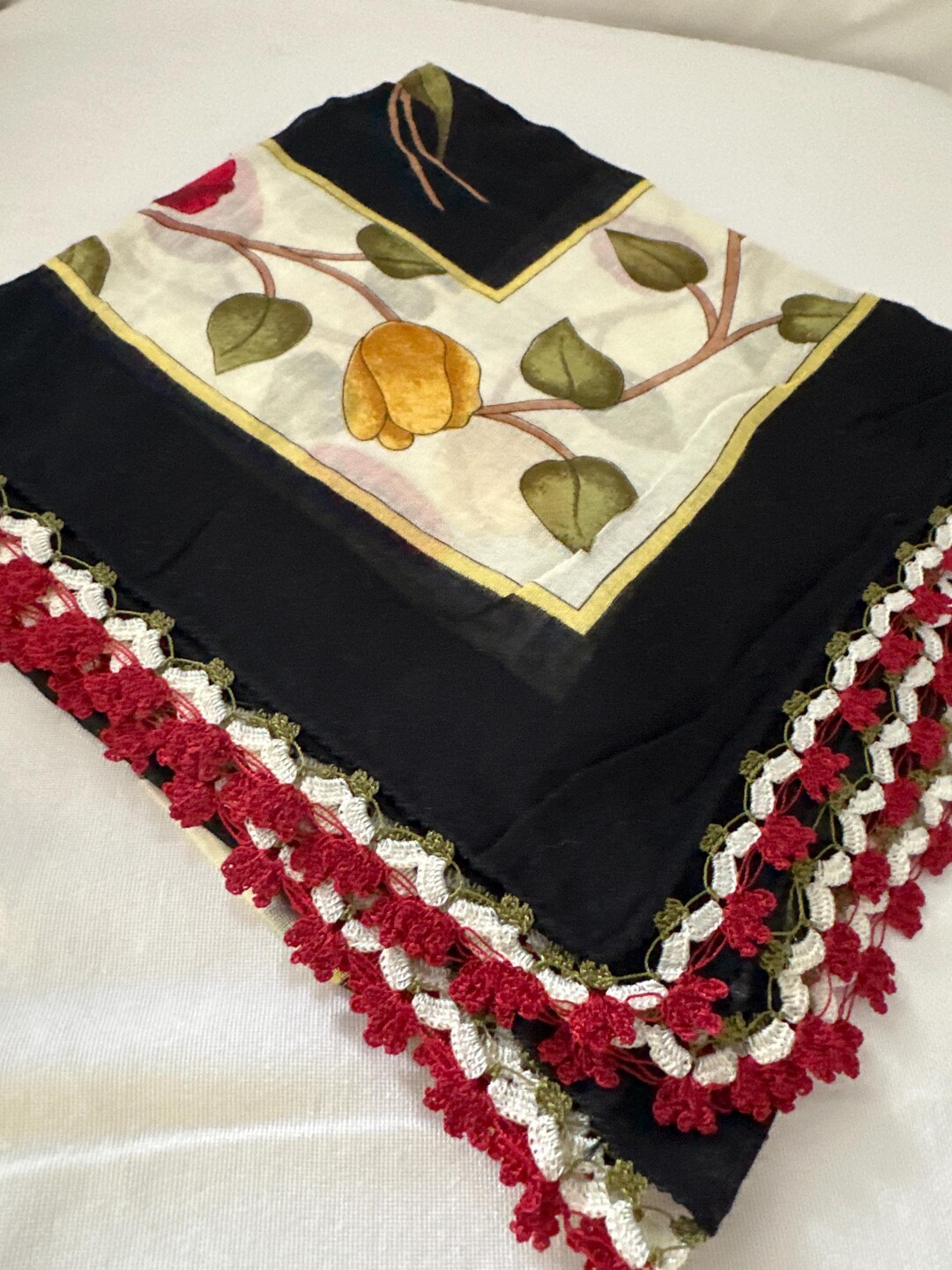 Turkish Headscarf With Floral Motifs - Etsy