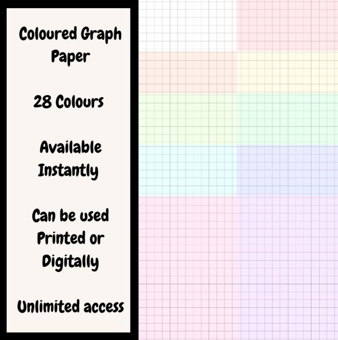 Coloured Graph Paper Notebook Paper Canva Design Instant Access for ...