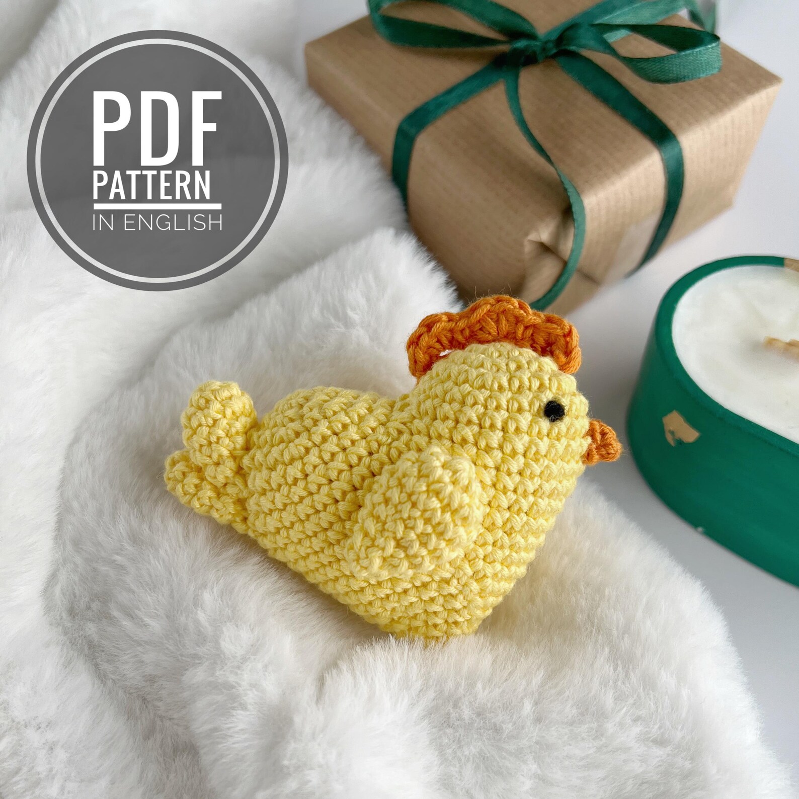 Crochet Chicken Ornament Pattern Amigurumi Keychain Charm Chicken Plush ...