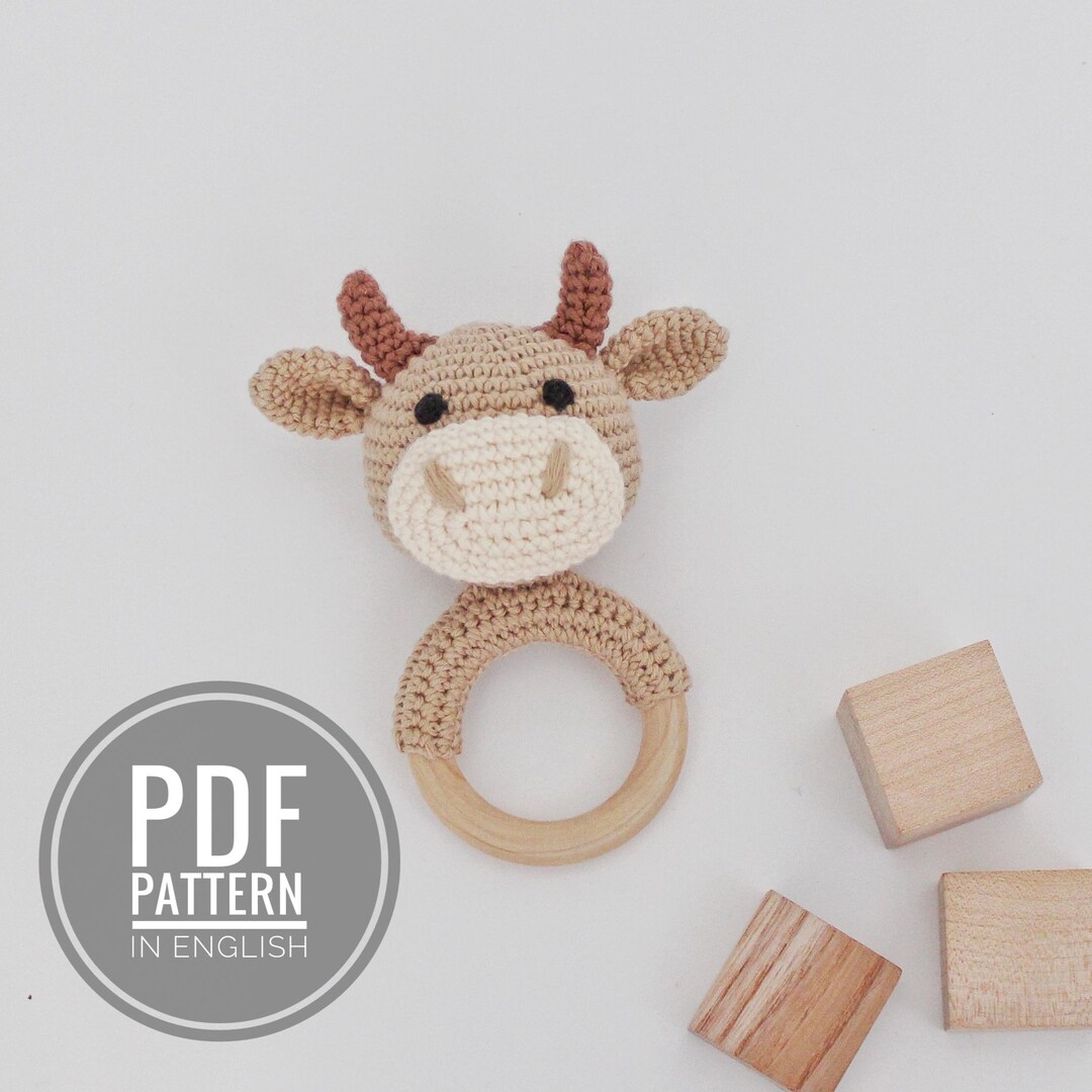 Crochet Cow Pattern Baby Rattle Amigurumi Cow Plush Pattern Crochet ...