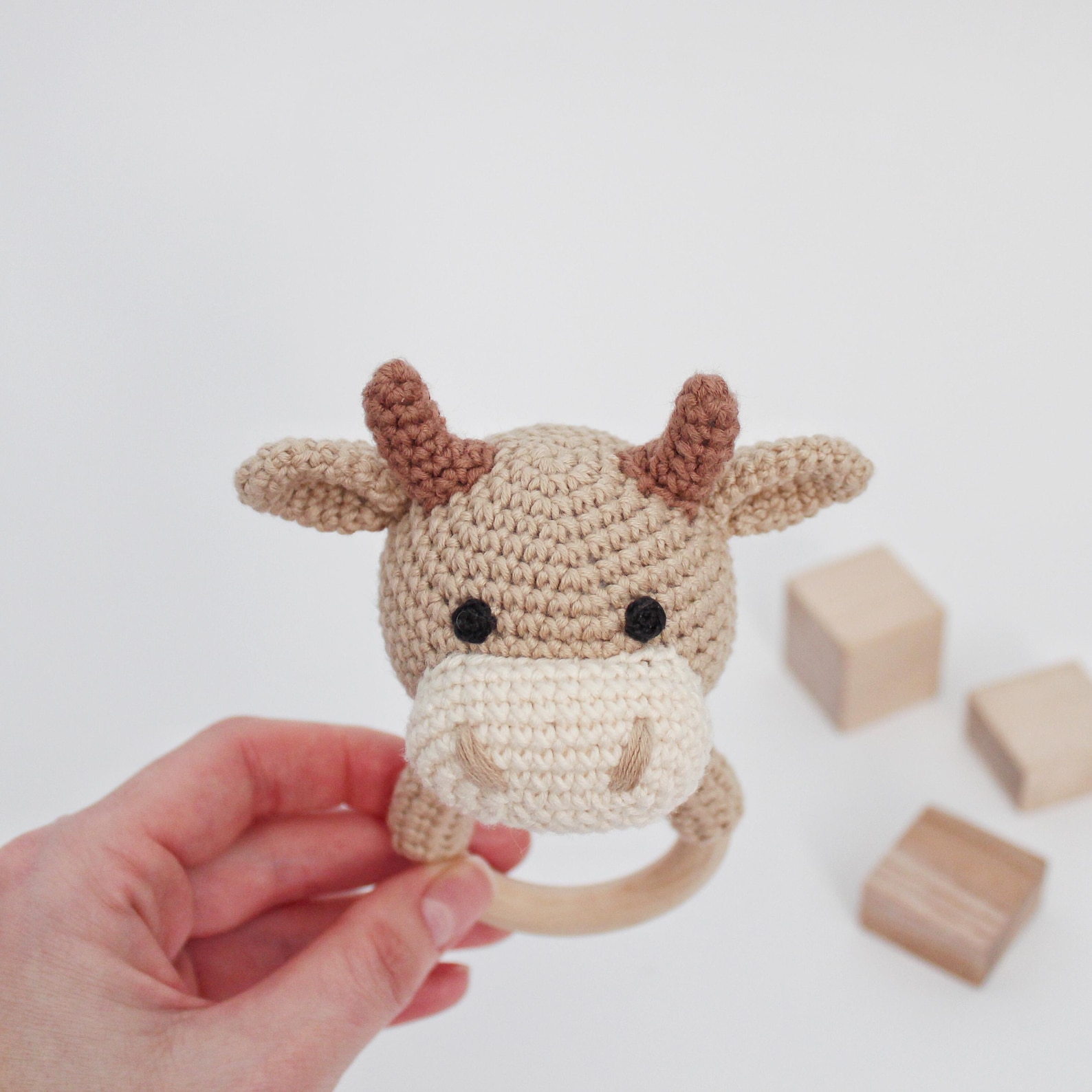 Crochet Cow Pattern Baby Rattle Amigurumi Cow Plush Pattern Crochet ...