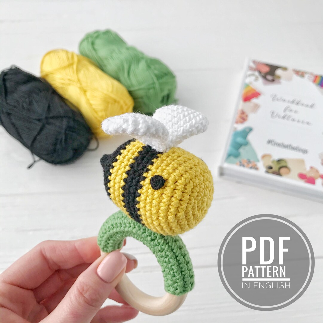 Crochet Bee Plush Pattern PDF Baby Rattle Bumble Bee Amigurumi Pattern ...