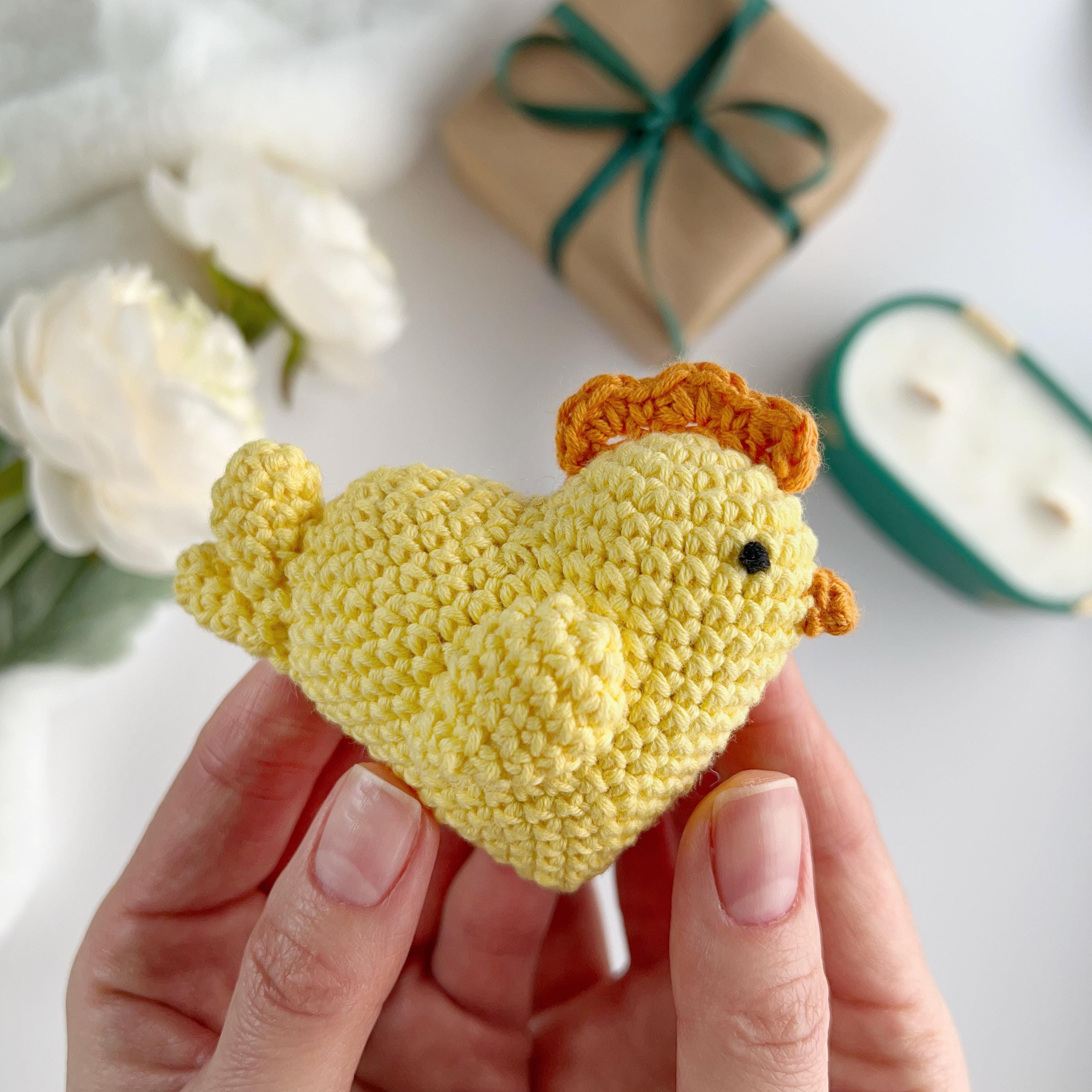 Crochet Chicken Ornament Pattern Amigurumi Keychain Charm Chicken Plush ...
