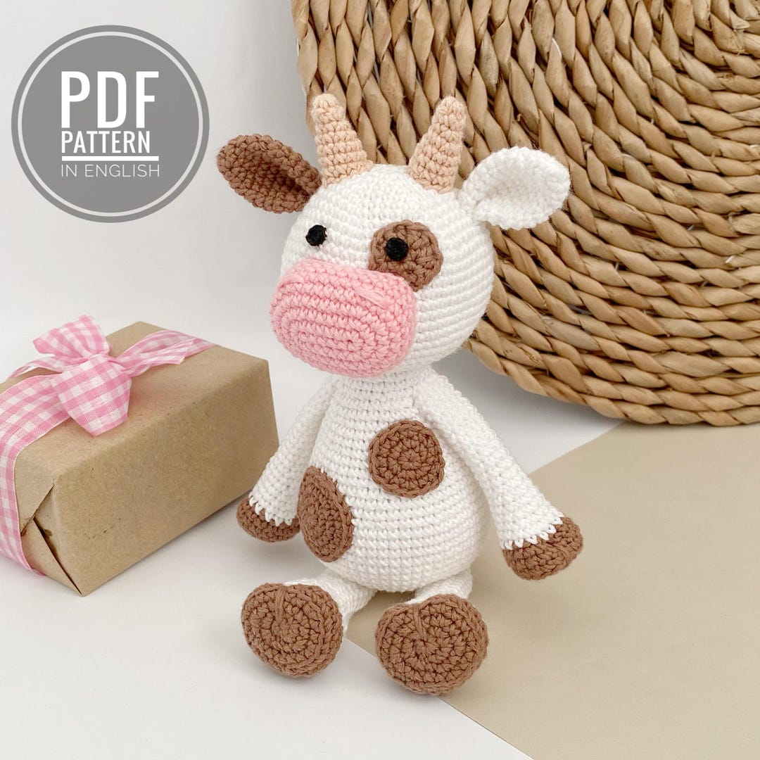 Cow Crochet Pattern Amigurumi Cow Plush Pattern Crochet Animals Cow Toy ...