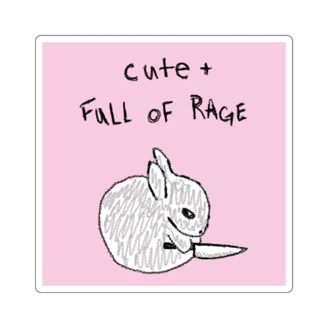 Cute & Full of Rage Bunny Stickers - Etsy
