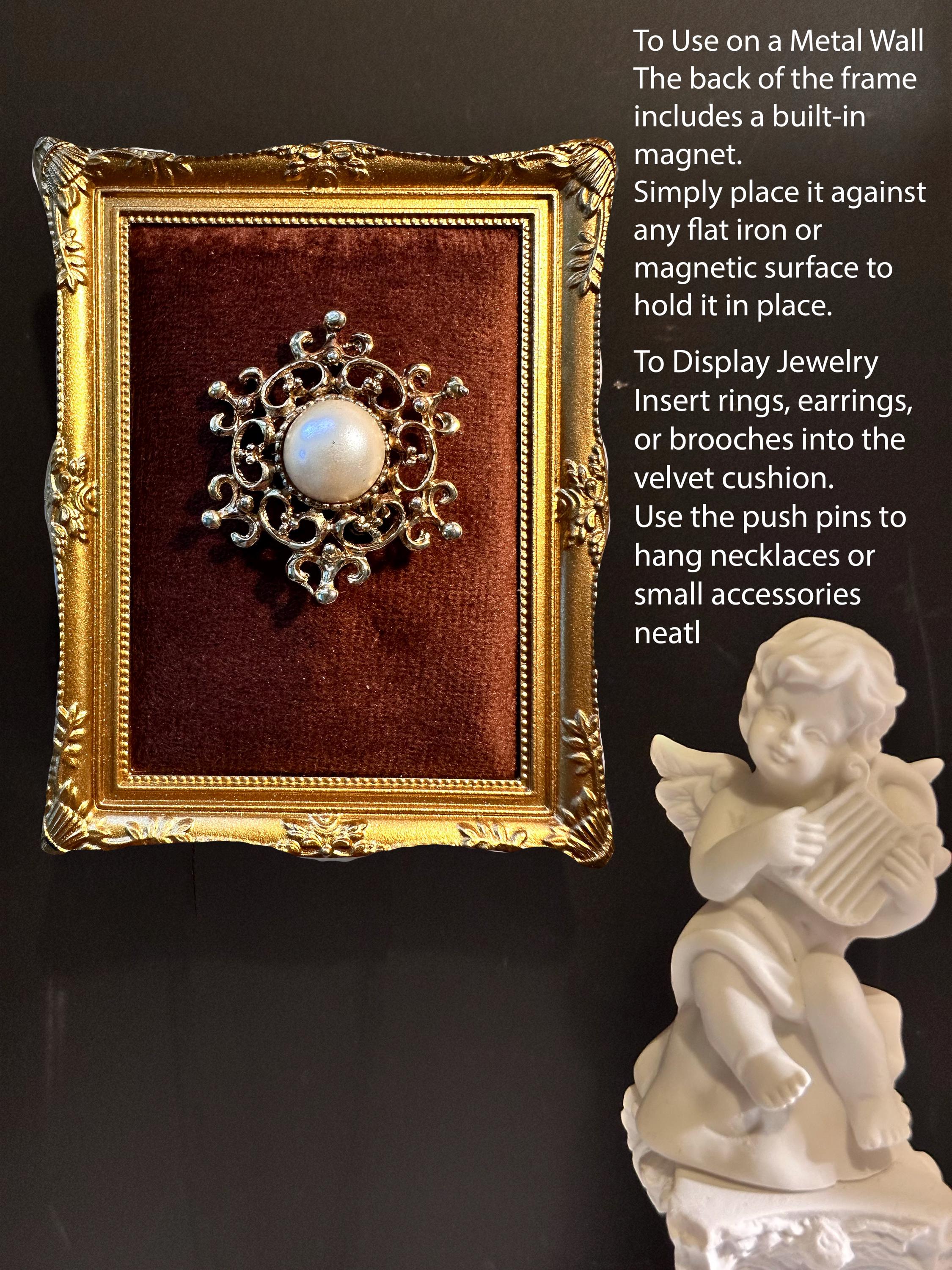 Mini Vintage Jewelry Display Frame – Retro Gold Picture Frame for ...